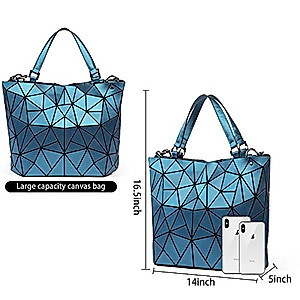 Luminous Geometric Messenger Bagwallet Handbag Shoulder Bag Hologram,Zipper Closure,Suitable For Women