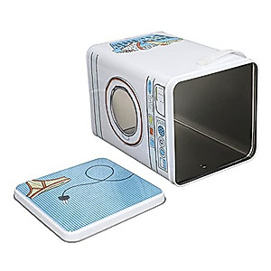 Laundry Detergent Container, Iron Material Glossy Rounded Corners Large Capacity Washing Powder Container with Lid for Storage