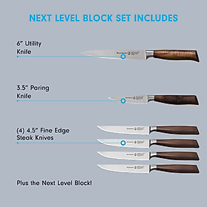Messermeister Royale Elite 11-Piece Next Level Block Set - Includes 6 Speciality Knives, 4 Steak Knives & Knife Block