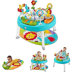 Fisher-Price Baby To Toddler Toy 3-In-1 Sit-To-Stand Activity Center With Music Lights And Spiral Ramp, Jazzy Jungle