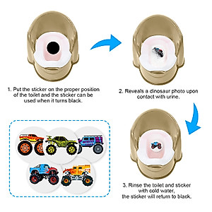 Zonon 10 Pieces Potty Training Seat Truck Potty Training Stickers for Boys Toilet Targets Color Changing Sticker Fun Pee Targets for Toddler