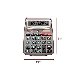 Genie 540 Elegant Designer Desktop Calculator 10 Digits Timeless Design Silver