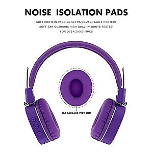 rockpapa K8 Foldable Childrens Kids Wireless Headphones 2 Pack, Bluetooth On Ear Headsets with MIC and Remote Control, Hands-Free Call, Including Wired Mode Pink&Purple