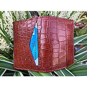 Double side Brown Crocodile Alligator leather skin Credit Cardholder, leather credit cardcase, leather creditcard cover
