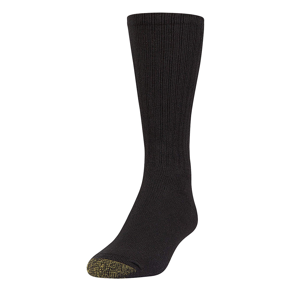 GOLDTOE Men's Harrington Crew Socks, Multipairs, Black (6-Pairs), X-Large