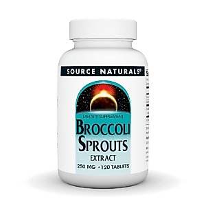 Source Naturals Broccoli Sprouts Extract, Containing Up to 50 Times The Concentration of Isothiocyanates as Mature Broccoli, 250 mg - 120 Tablets