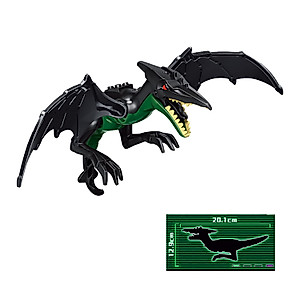 Adove 2 Pack Dinosaur Building Blocks Toys, 11 Inch Jurassic Animal Take Apart Dino Kids, Dinosaur Sticker Included (Baryonyx & Pterodactyl)