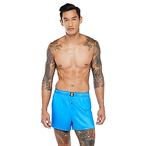 Savage X, Men's Satin Boxers, French Blue, M