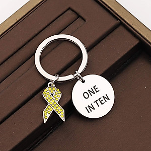 CENWA Endo Awareness Jewelry One In Ten Keychain 1 in 10 Endometriosis Gift For Infertility Mom (ONE IN TEN K)