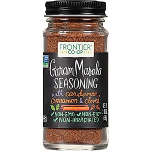 Frontier Co-op Garam Masala, 2-Ounce Jar, With Cardamom, Cinnamon & Cloves, Kosher, Non GMO, Non ETO