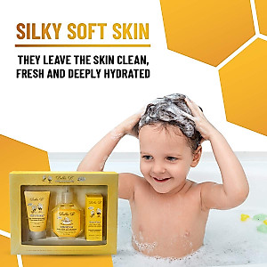 Bella B 3-Piece Baby Bath Gift Set- Baby Shower Gifts - Baby Body Wash - Baby Lotion - Organic Diaper Rash Cream - Baby Body Lotion - Organic Baby Lotion - Organic Baby Shampoo