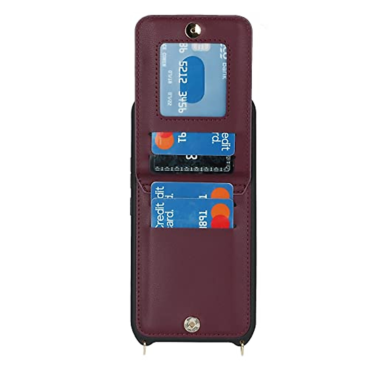 Jaorty Samsung Galaxy A54 5G Phone Case for Women with Card Holder,Samsung A54 Case Wallet Crossbody Lanyard with Strap,Credit Card Slots Kickstand Case with Ring Holder,6.4 Inch,Burgundy