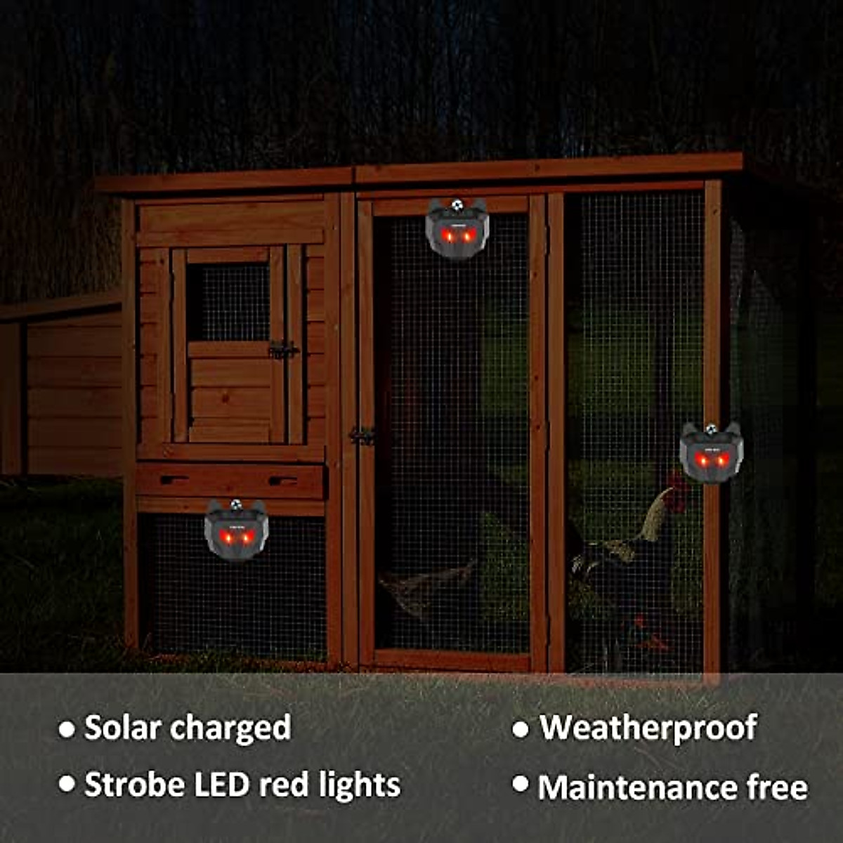 Careland 4 Pack Solar Nocturnal Animal Repeller Predator Control Light Coyote Repellent Devices with Bright LED Strobe Lights Deer Skunk Raccoon Repellent for Garden Yard Farm Chicken Coop
