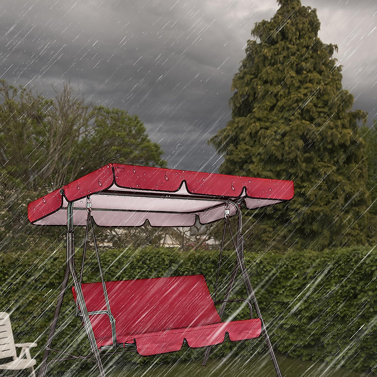 dsbdrki Garden Swing Canopy Replacement Waterproof Swing Seat Canopy Cover Heavy Duty Garden Swing Cover for Outdoor Porch Swings
