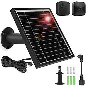 Uogw Solar Panel Compatible with Blink Outdoor 4(4th Gen)/Blink (3rd Gen)&Blink XT2/XT Camera,with Internal 2500mAh Rechargeable Battery&11.5ft Charging Cable,Weather-Resistant Aluminium Alloy-3PACK