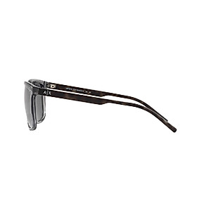 A|X ARMANI EXCHANGE Men's AX4070S Square Sunglasses, Transparent Magnet Grey/Light Grey Mirrored/Black, 57 mm