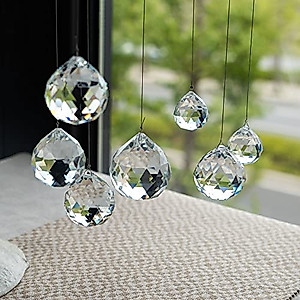 Crystalsuncatcher 24pcs Clear Crystal Ball Prism Suncatcher Rainbow Pendants Maker, Hanging Crystals Prisms for Windows,20mm