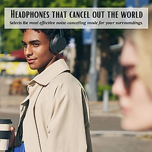 Sony Wireless Noise Cancelling Headphones - Over The Ear Bluetooth Headset with Mic for Phone-Call – Black + NeeGo 3.5mm Headphone Extension Cable, 10ft