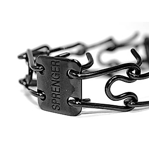 Herm Sprenger Black Stainless Steel Prong Dog Training Collar with Swivel Ultra-Plus Pet Pinch Collar No-Pull Collar for Dogs Anti Pull Training Collar Made in Germany 2.25mm x 16in