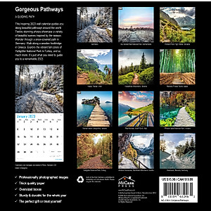 MICASA Gorgeous Pathways 2023 Hangable Monthly Wall Calendar | 12" x 24" Open | Thick & Sturdy Paper | Giftable | A Guiding Path