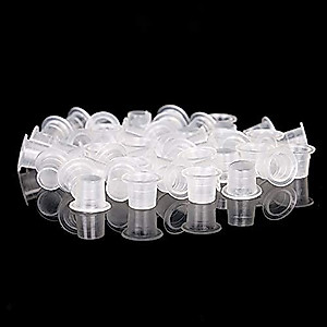 UPTATSUPPLY Tattoo Ink Cups 300Pcs Mixed Size Permanent Makeup Pigment Clear Holder Container Cap Tattoo Accessory
