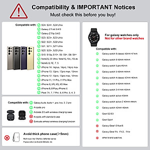 Wireless Charger for Samsung, Charging Station for Samsung Galaxy S24 Ultra/S24+/S24/S23 Ultra/S23+/S23/S22/Note 20/Z Flip 5/Fold 5, for Galaxy Watch 6/5, Galaxy Buds 2 Pro/Pro (Not Include Adapter)