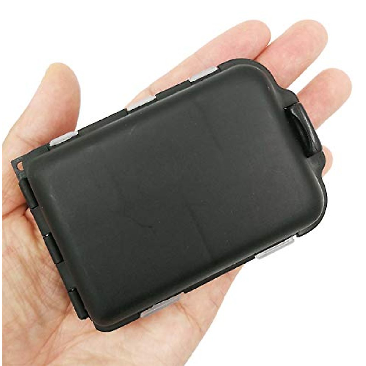 2x Small Hard Fishing Tackle Box Portable Case Hooks Lure Baits Storage Box Containers For Storing Swivels Jigs Hooks Sinker,10 Compartments (Black)