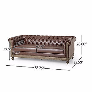 Christopher Knight Home Castalia Sofas, Dark Brown + Natural