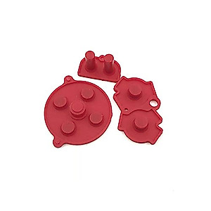 Colorful Conductive Rubber Pad Buttons A-B D-pad for GBA Gameboy Advance Silicone Start Select Keypad (Red)