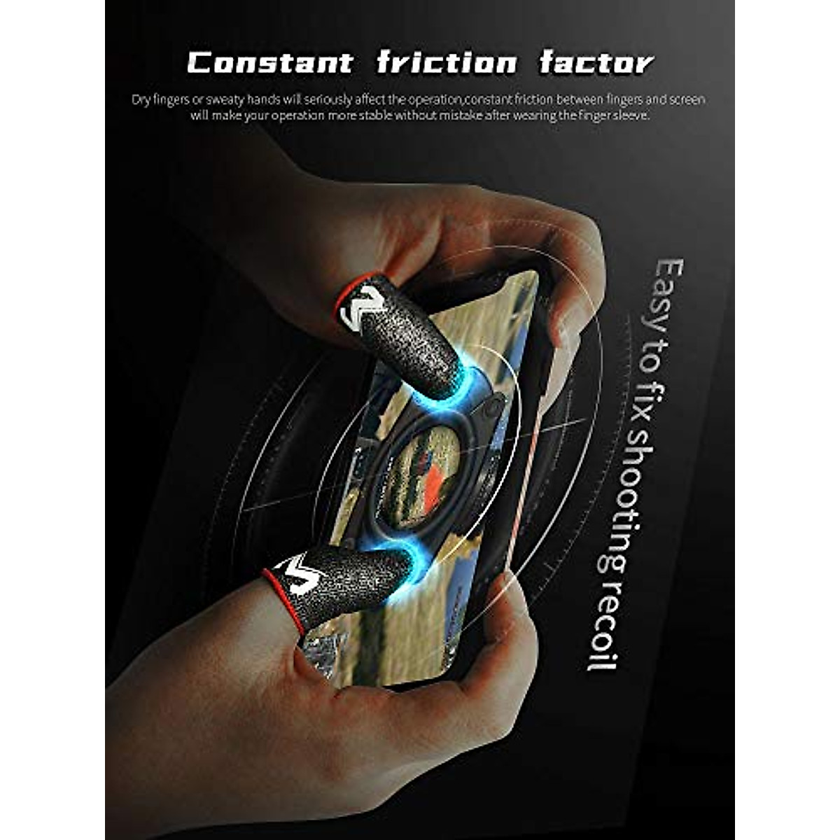 Mobile Game Finger Caps Non-Slip Touch Screen Gloves Anti-Sweat Finger Sleeves Shoot Aim Thumb Cover Mobile Phone Accessories for Call of Duty Mobile, Pubg, LOL Wild Rift, iOS, Android (3 Pairs)