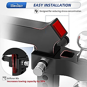 OEDRO Adjustable Trailer Hitch, 6 Inch Drop Hitch Ball Mount Fits 2.5 Inch Receiver, Forged Aluminum Towing Hitch, 2" & 2-5/16" Tow Balls with Double Pin Key Locks, 14,500lbs.