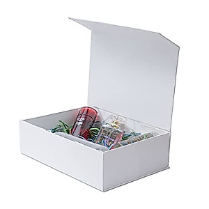 Yeplan Small White Gift Box,7.8x3.1x7 Inches,Collapsible Gift Boxes with Lids,Eco-Friendly Cardboard Box,Magnetic Gift Boxes for Wedding,Christmas,Birthday,Thanksgiving Day