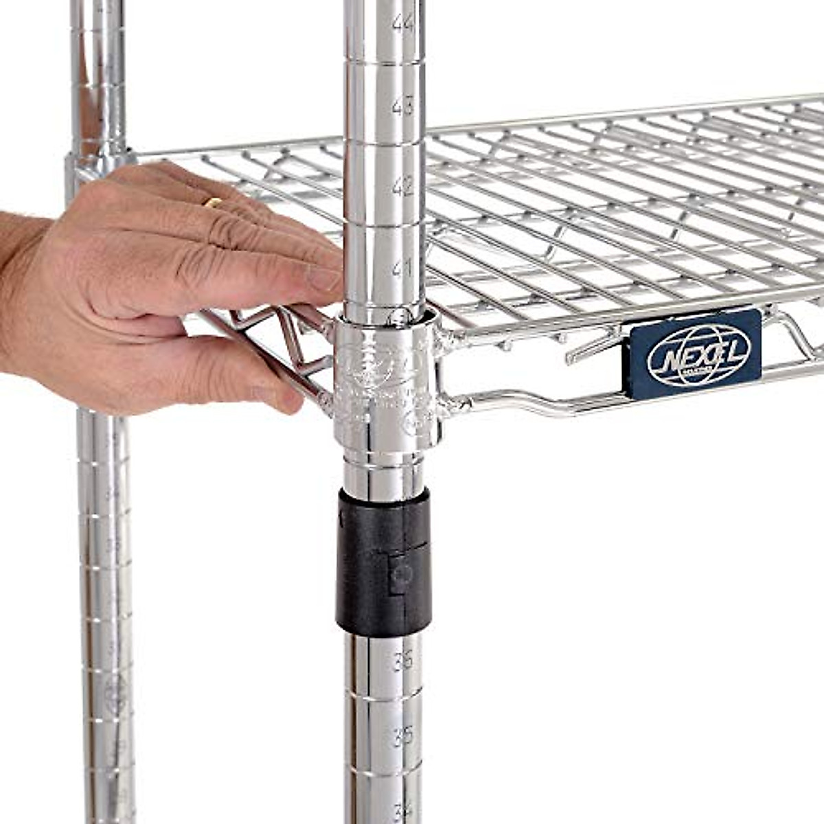 Nexel 14" x 72" x 63", 4 Tier Adjustable Wire Shelving Unit, NSF Listed Commercial Storage Rack, Chrome Finish, leveling feet