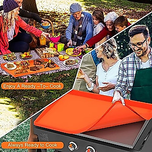 Eibodian Silicone Griddle Mat for 28" Blackstone, Upgraded Full-Edge Blackstone Griddle Cover, Heavy Duty Food Grade Silicone Grill Mat Protects Grill Year-Round