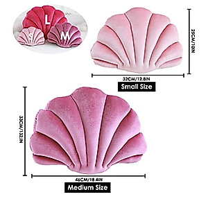 Patty Both Seashell Decorative Pillow Velvet Seashell Throw Pillow, Sea Shell Shaped Throw Pillow Decorative Pillows for Bed Couch Home Office Decor (Pink, Small(12.8*10in 0.3kg))