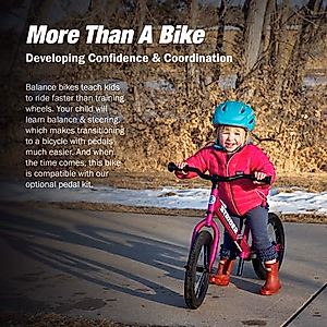 Strider 14x, Funky Fuchsia - Balance Bike for Kids 3 to 7 Years - Includes Custom Grips, Padded Seat, Performance Footrest & All-Purpose Tires - Easy Assembly & Adjustments
