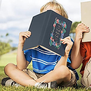 Tongluoye Floral Frame Book Covers for Hardcover Textbook Novelty Best Wishes Pattern Book Cover Protector for Girls Elegant Book Dust Jacket Covers with Washable Fabric Ideal Gifts for Women