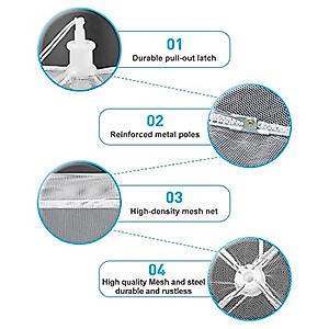 Comforer 4 Pack Food Cover Mesh Food Tent, 2 * 17 Inches and 2 * 14 Inches, Pop-Up Umbrella Screen Tents, Collapsible and Reusable Patio Net for BBQ, Picnics, Parties, Camping, Outdoor