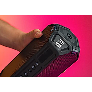 Altec Lansing HydraBoom Bluetooth Speakers, USB Type-C Rechargeable Waterproof Portable Speaker Wireless Phone Charget, Stereo Speaker with LED Lights, Floats in Water, 16 Hour Playtime (Black)