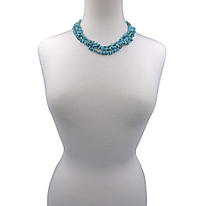 MGR MY GEMS ROCK! Multi-strand Blue Magnestie Turquoise Collar Torsade Statement Necklace.