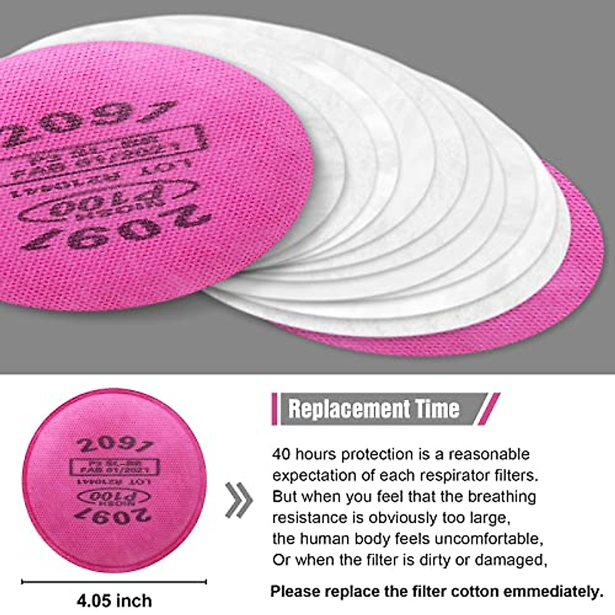 Reusable Respirator, MYGCCA Dust Respirator with Filter 2091 for Painting, Epoxy Resin, Asbestos, Particulate, Sanding, Machine Polishing and Other Work