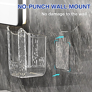 Kitchen Wipes Storage Box, Acrylic Wall Mounted Tissue Box Holder, 2024 New No Punching Wall-Mounted Tissue Holder for Bathroom, Flushable Wet Tissue Dispenser for Toilet Bathroom Home(White+Grey)