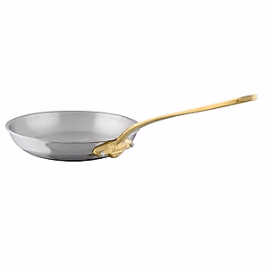Mauviel M'Cook B 5-Ply Polished Stainless Steel Frying Pan With Brass Handle, 11-in, Made In France