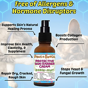 Protective Skin Barrier Cream for Pets Enriched with Vitamins & Nutrients, Moisturize & Soothe Skin, Effective Allergy Relief, Supports Tissue Growth & Wound Healing, Treats Hot Spots, Dober-Mint