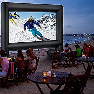 17 FT Inflatable Projector Screen with Blower, Indoor Outdoor Inflatable Projector Movie Screen for Party Games Backyard Home Theater, Easy Set up Blow Up Screen, Supports Front and Rear Projection