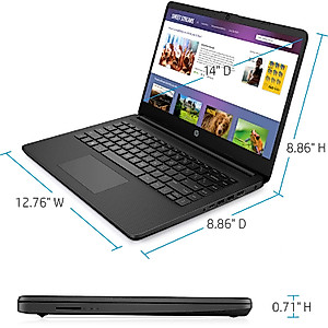 HP Pavilion Laptop (2022 Model), 14-inch Micro-Edge HD Display, AMD Athlon Gold 3150U, 8GB RAM, 128GB SSD, Thin & Portable, Webcam, HDMI, Wi-Fi, Bluetooth, Windows 10, 1 Year of Office 365 (Renewed)