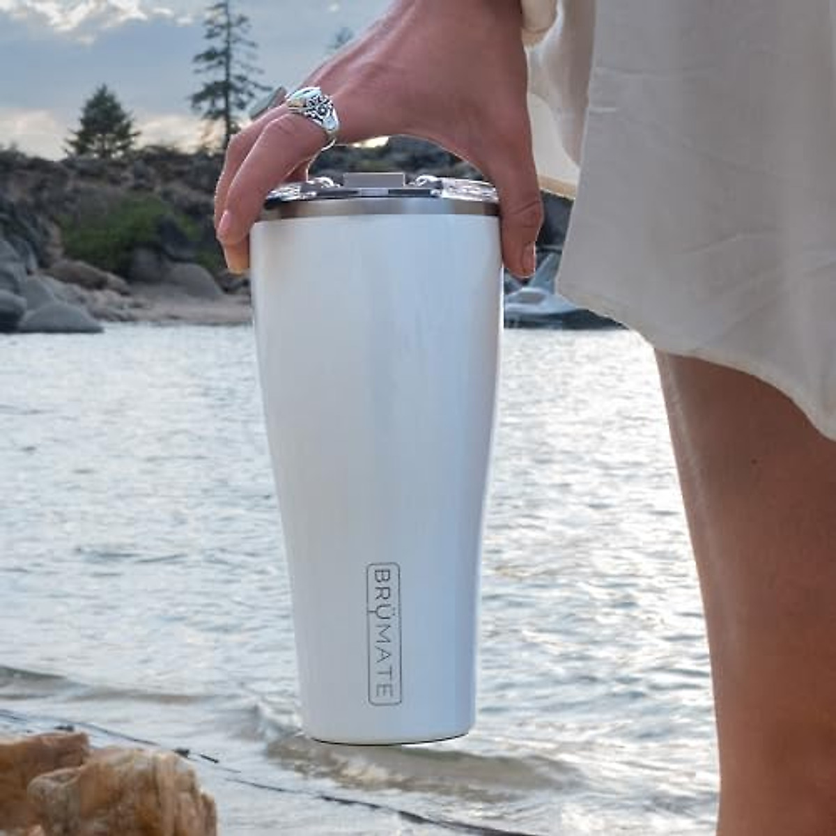 BrüMate Nav XL 32oz 100% Leak Proof Insulated Travel Tumbler with Magnetic BevLock™ Lid - Double Wall Cup-Holder Friendly Stainless Steel Mug (Azure)