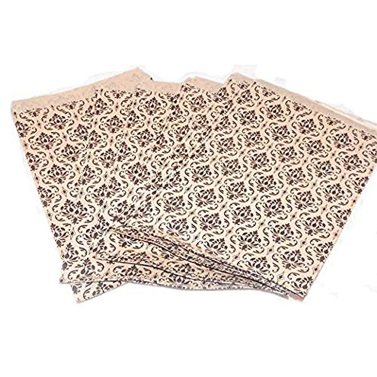 RJ Displays- 200 Pack Damask Brown Kraft Paper Bags, 4" x 6" inch for Candy, Cookies, Small Gift, Crafts, Party Favor, Cookies, Candy, Chocolate, Small Gifts, Sandwich, Jewelry Merchandise