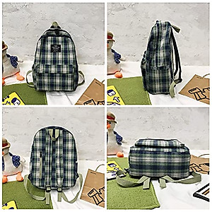 LOVECRAFT Light Academia Plaid Backpack for School Aesthetic Backpacks Preppy Rucksack, Back to School and off to College Accessories