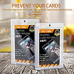 35PT Magnetic Card Holders Trading Card Protectors Baseball Card Protectors Magnetic Card Sleeves for Game Sports Cards Baseball Cards Display (50 Pieces)